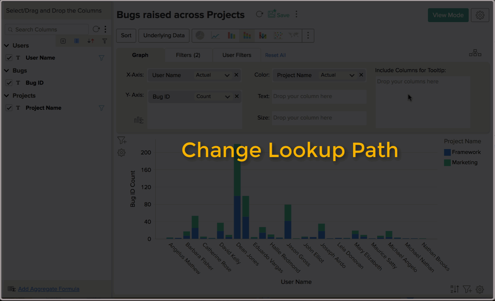 Now, the Bugs table is linked to the Users table through the Projects ...