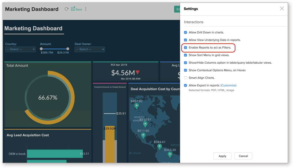 Now you can click on any data point and filter all other dependent ...