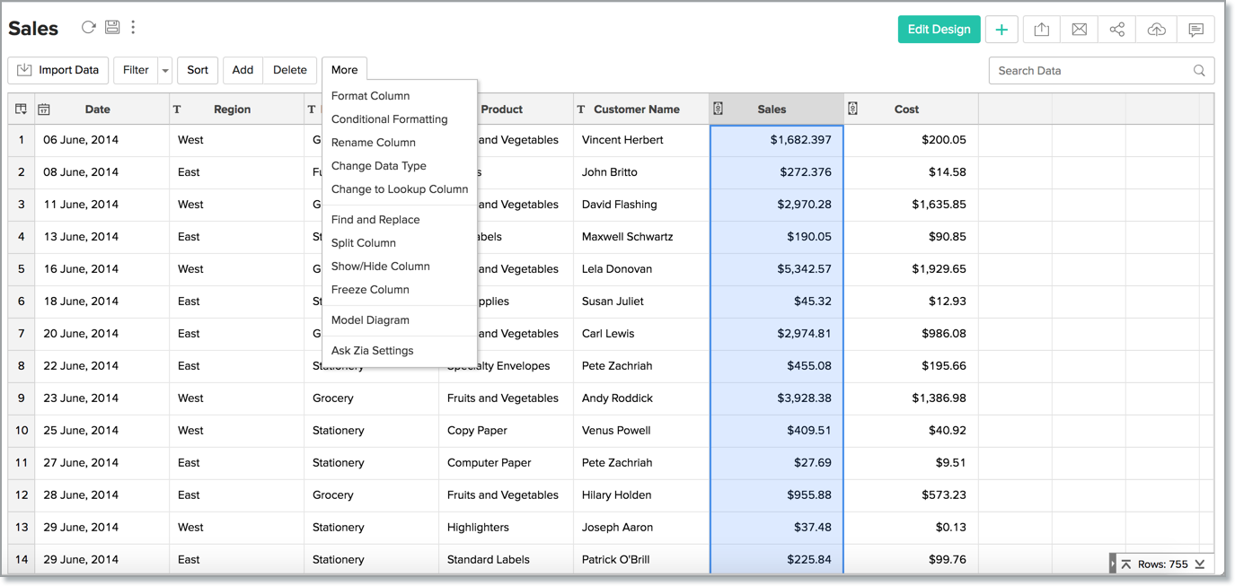 In the format column dialog that appears, choose ' 2 ' from the drop ...