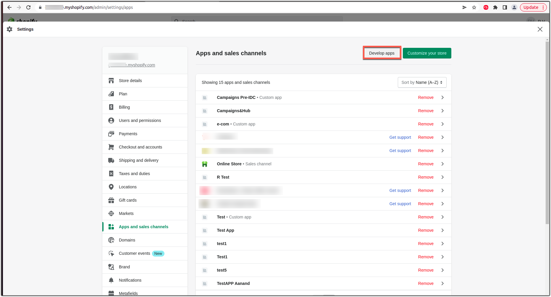 To enable custom app development, click Allow custom app development