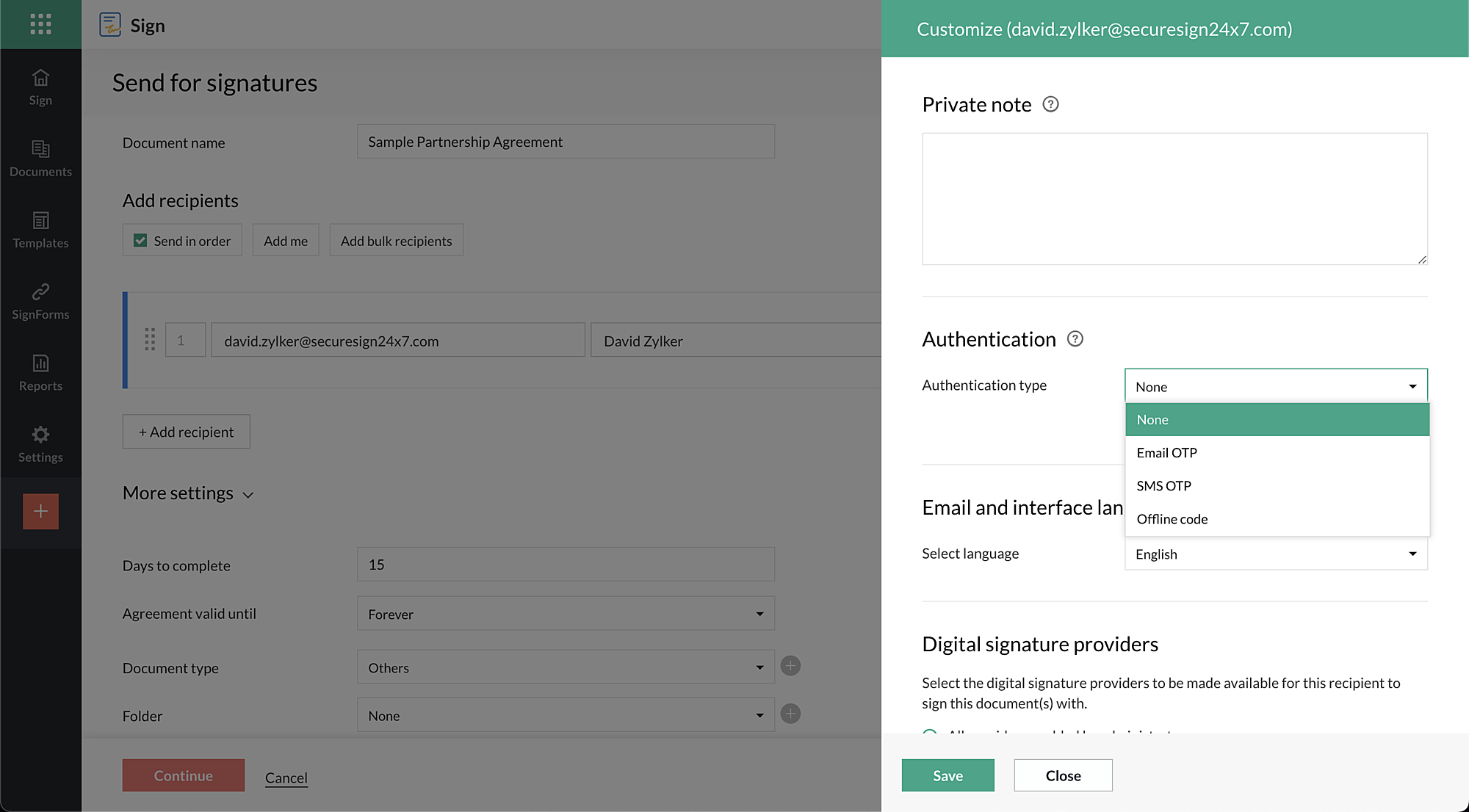 This code can be delivered to the recipients via email, SMS , or other offline means.