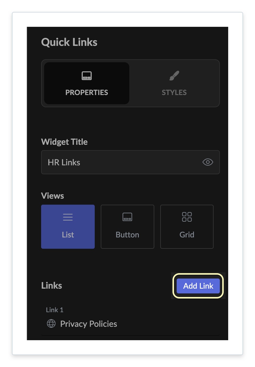 Enter the link title and add a description, if required.