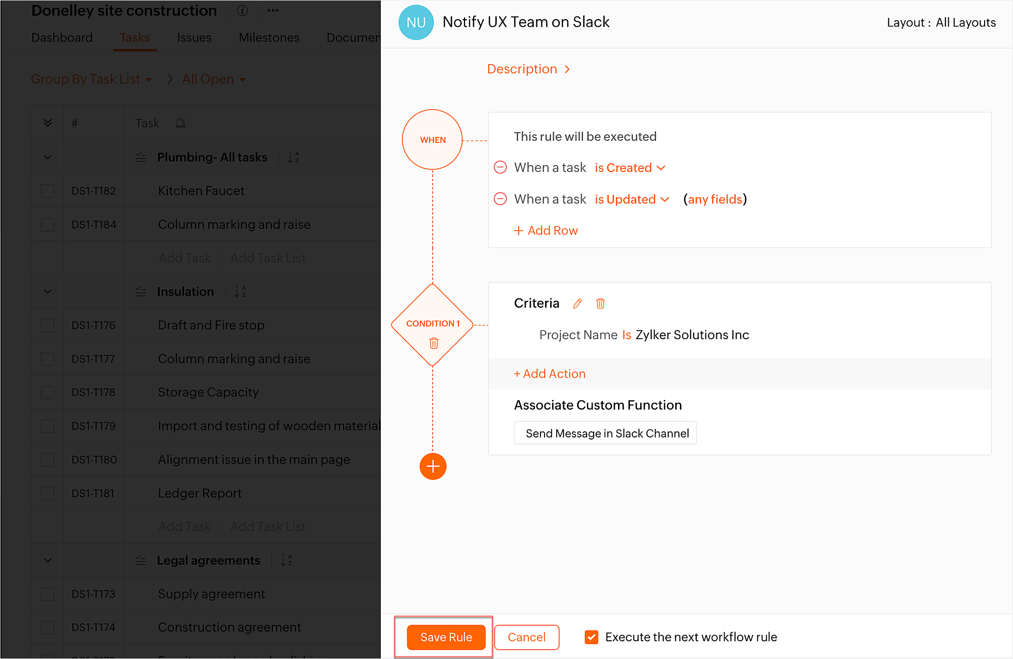 Task Automation within Task Module | Online Help | Zoho Projects