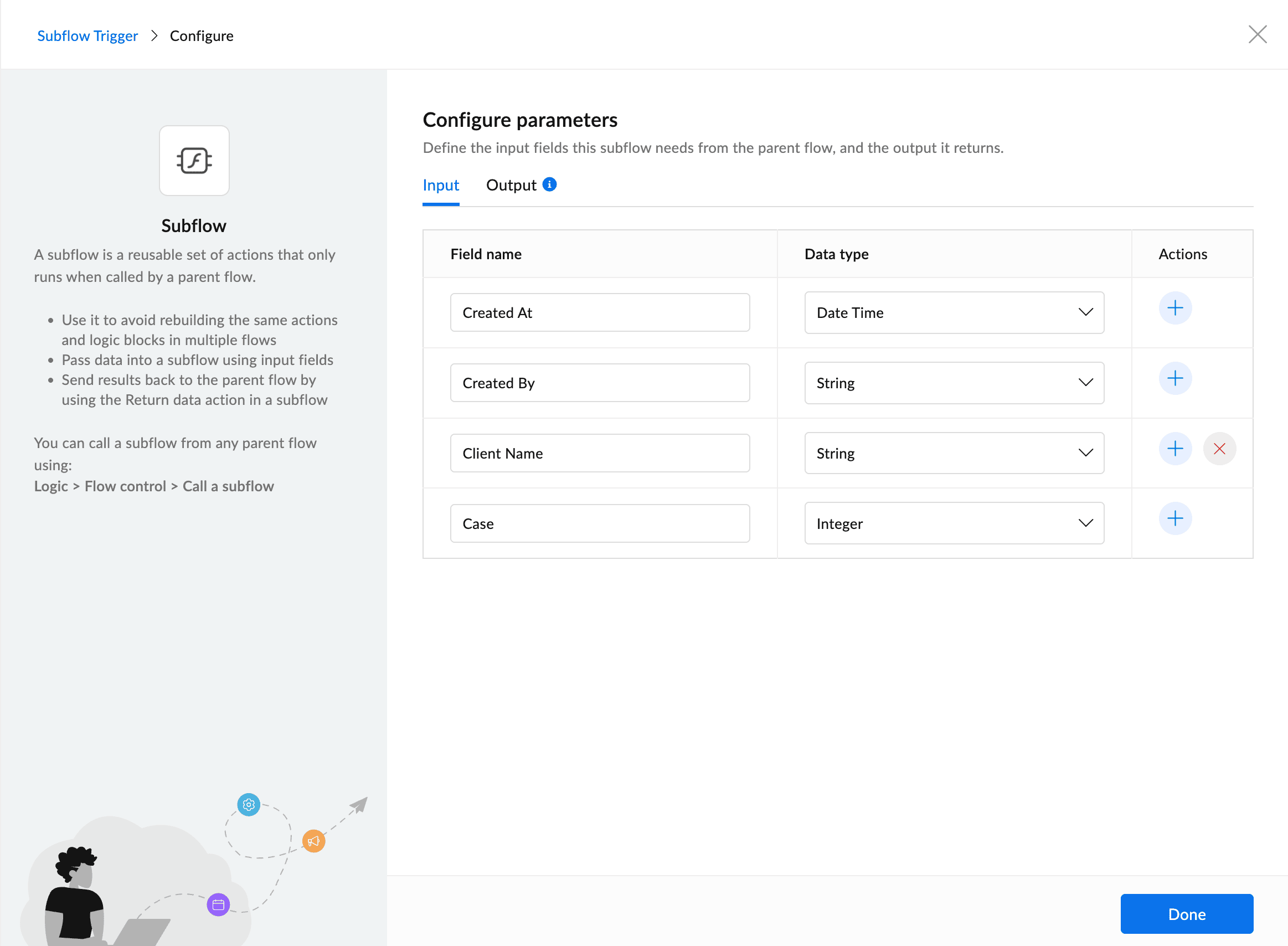 Click the icon to add multiple parameters. You can use the icon to ...