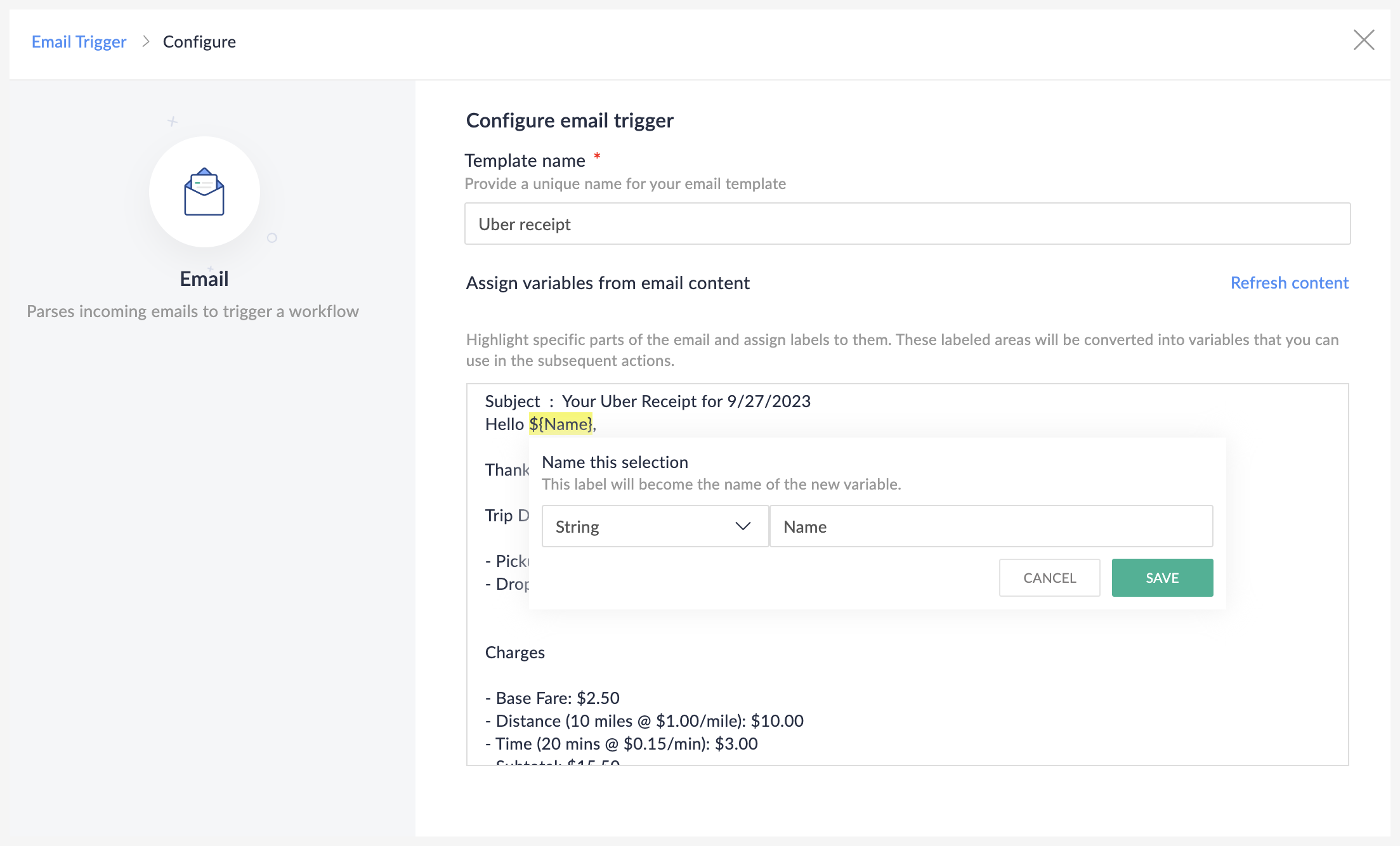 Note: These positions will be recorded as variables and the next time an email lands in your ...
