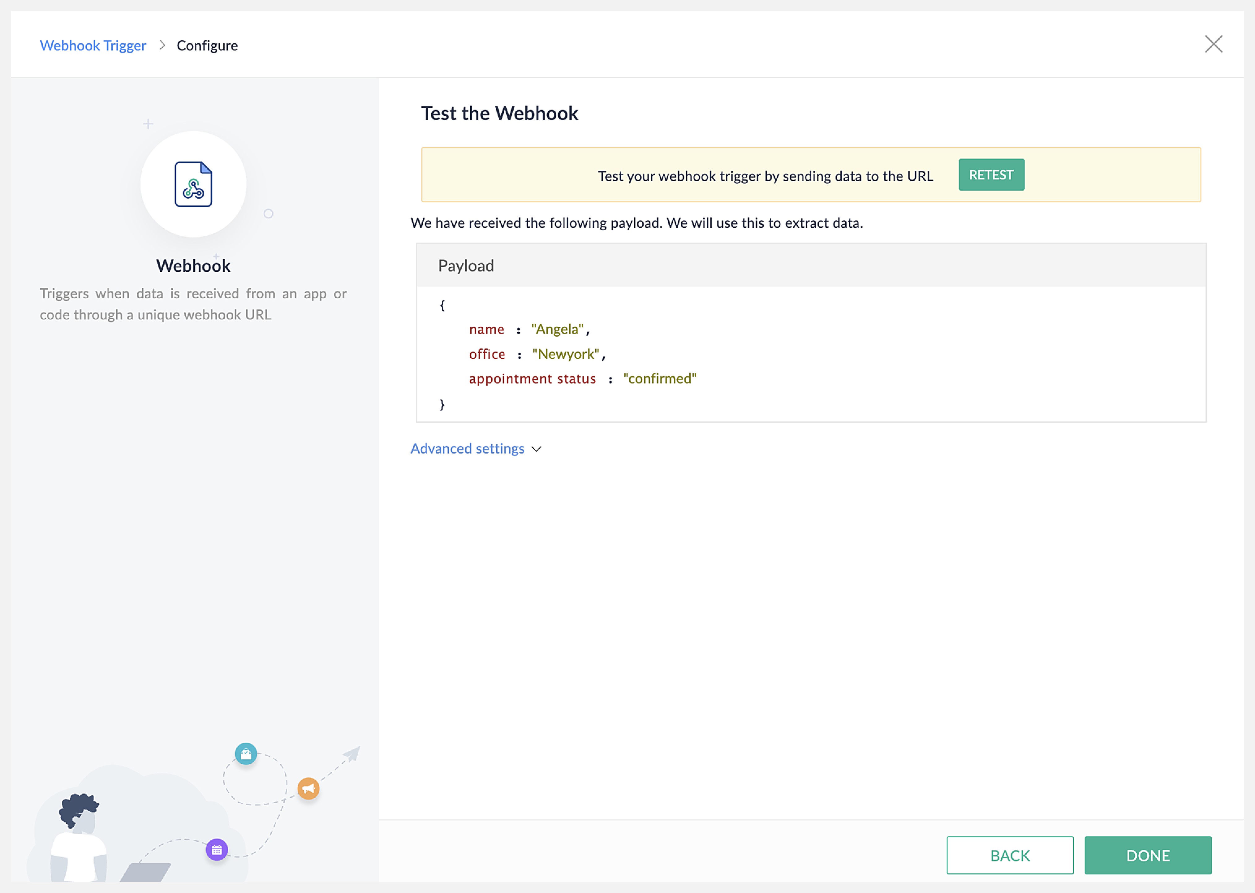 After configuring, click Done and add actions to your flow.
