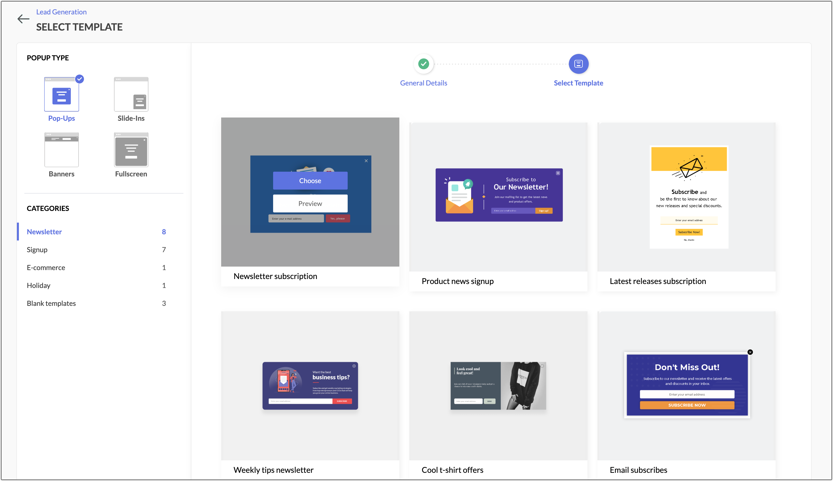 In the next screen, customize your pop-up in the Elements tab of the ...