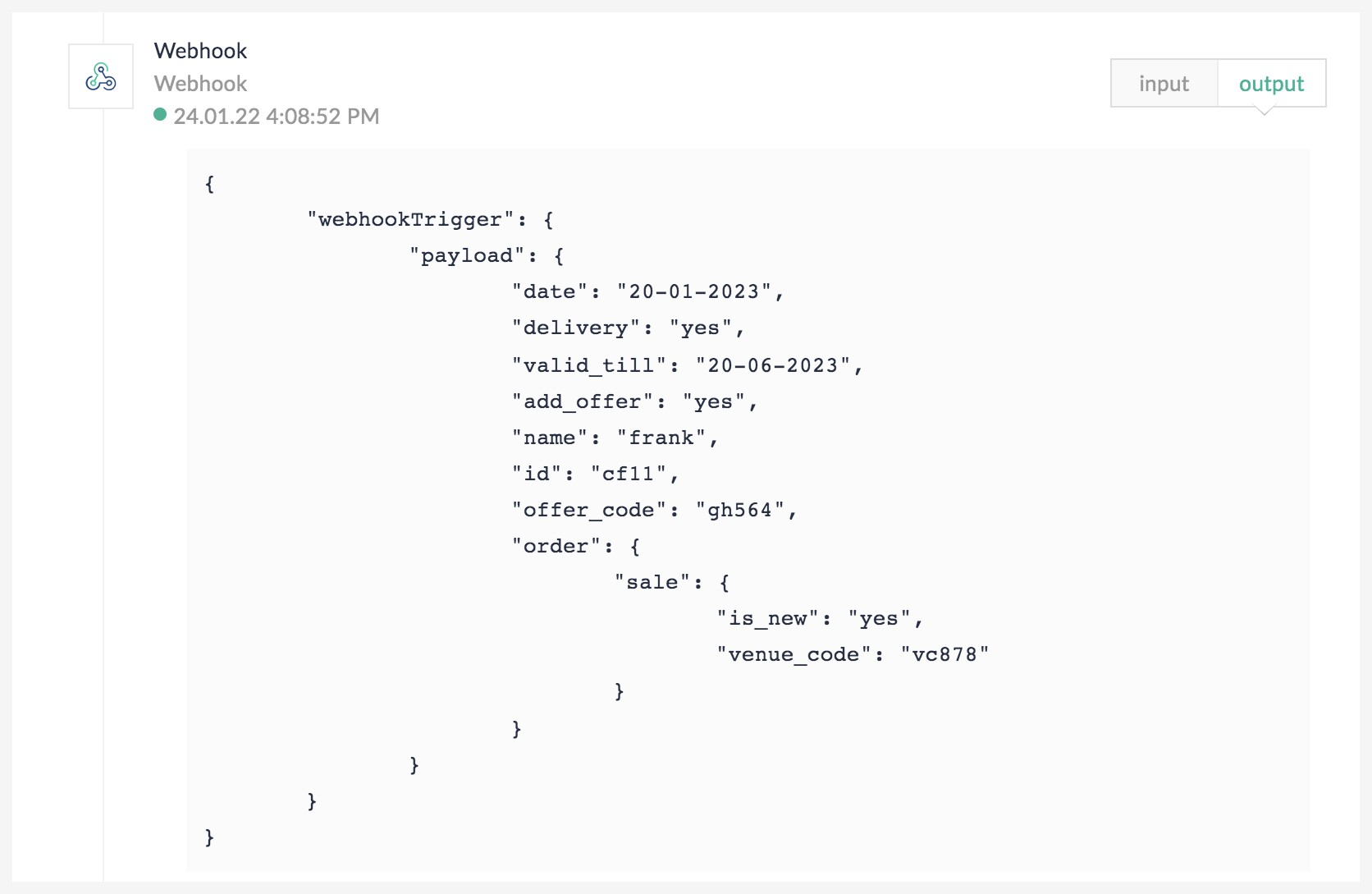 If you only need the data contained within sale to be available for use in your flow, you can ...
