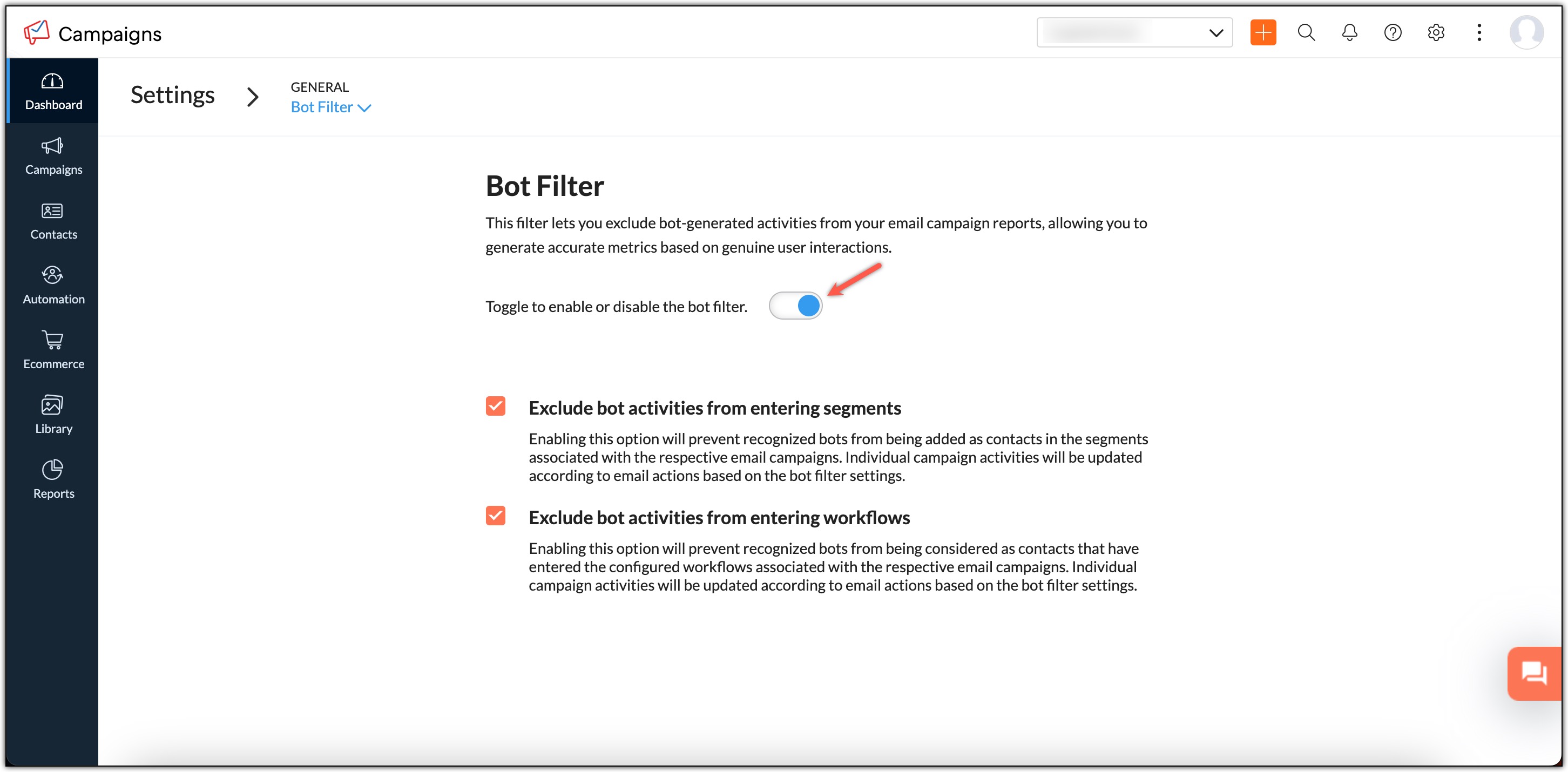 Disable bot filter