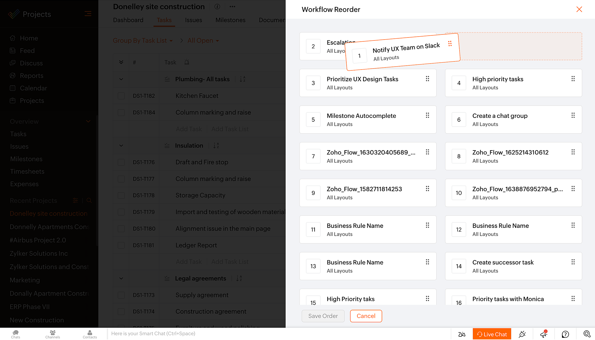 Task Automation within Task Module | Online Help | Zoho Projects