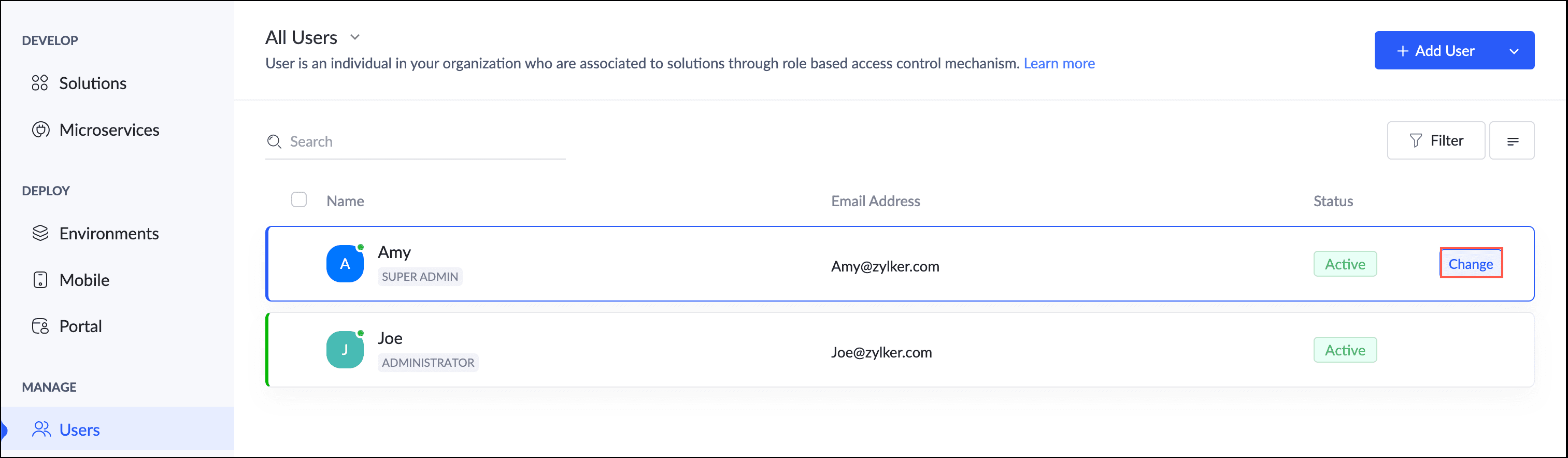 Select the new super admin from the drop-down of users.