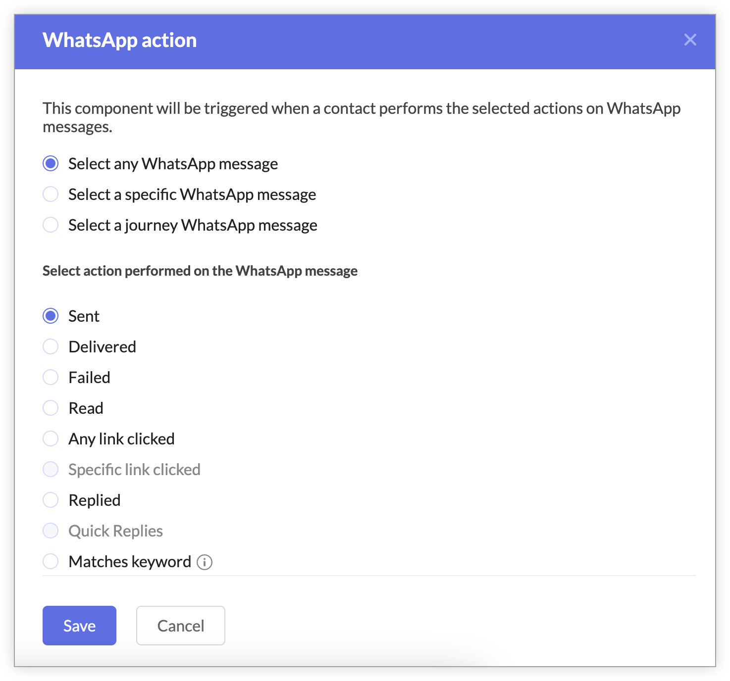 Select The Action The Contacts Must Have Performed To Enter The Journey 