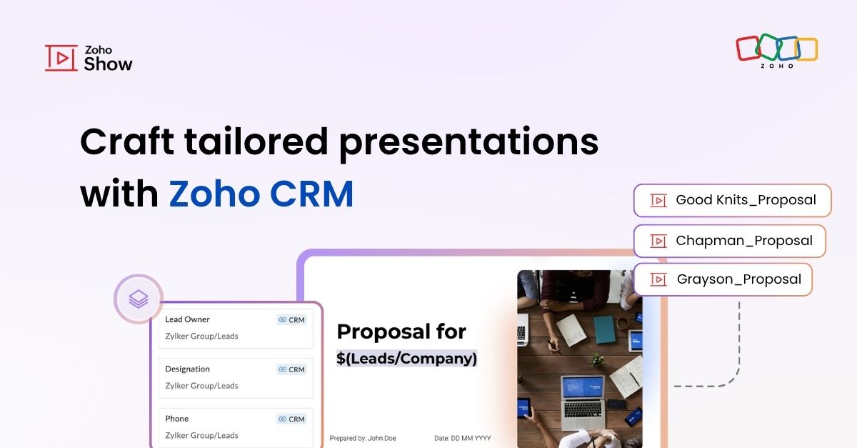 Bring your CRM data straight into your presentations in Zoho Show